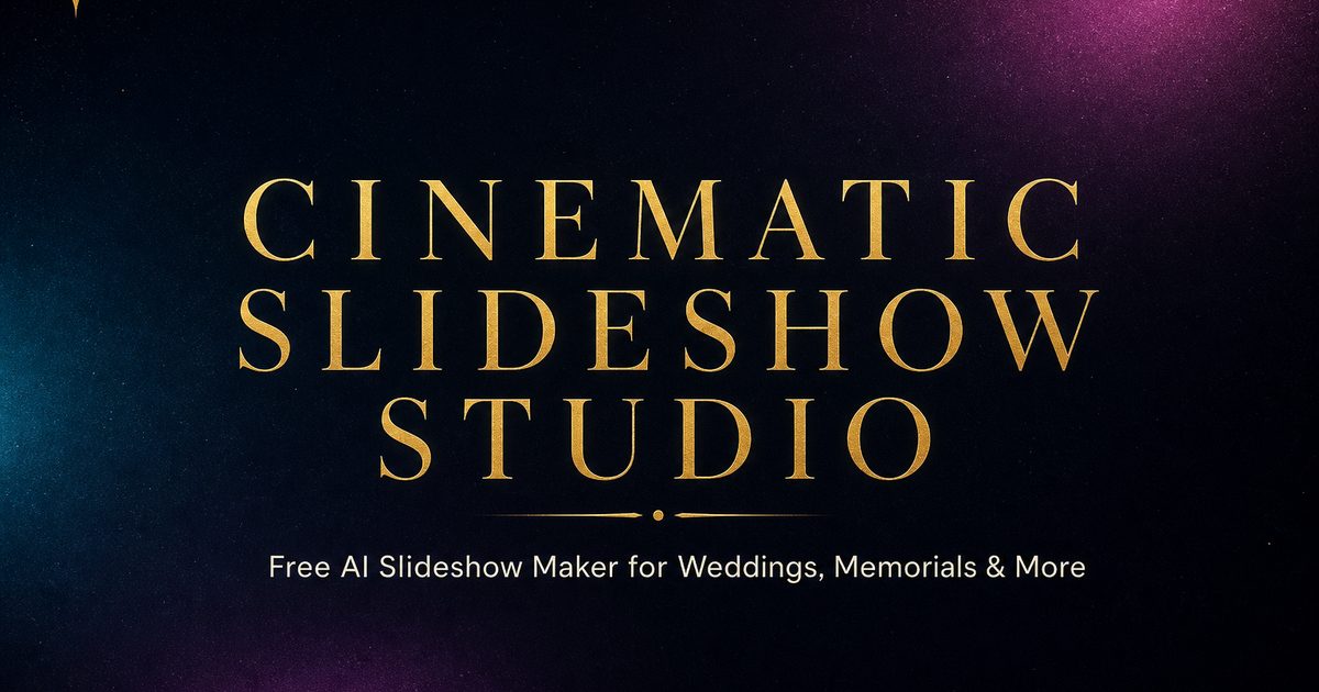 Free AI Slideshow Maker — Cinematic Photo & Video Studio